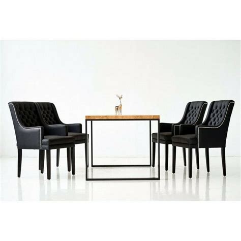 Jvmoebel Essgruppe Esszimmer Tisch 4 Chesterfield Stühle Gruppe