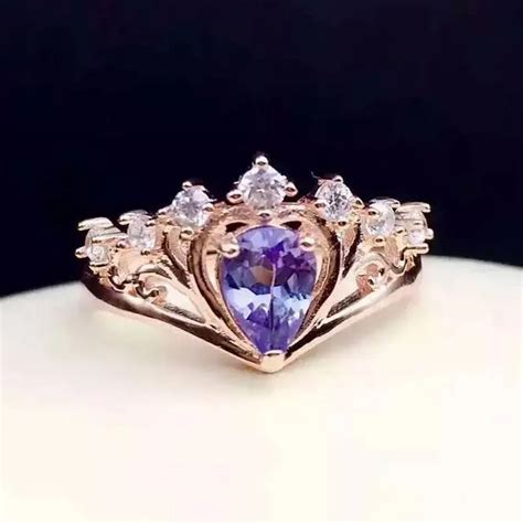 100 Fidelity Natural Tanzanite Ring S925 Sterling Silver Natural 5 7mm