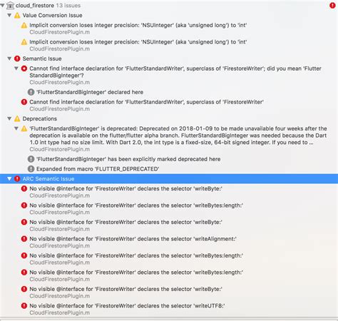 Xcode Flutter Cloud Firestore Package Prevents Ios Build After Update