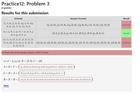 Solved Practice12 Problem 3 3 Points Results For This Chegg Com