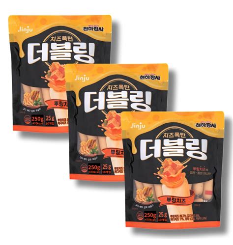 진주햄 천하장사 더블링 뿌링치즈 소시지 250g25g X 10개입 3봉 티몬