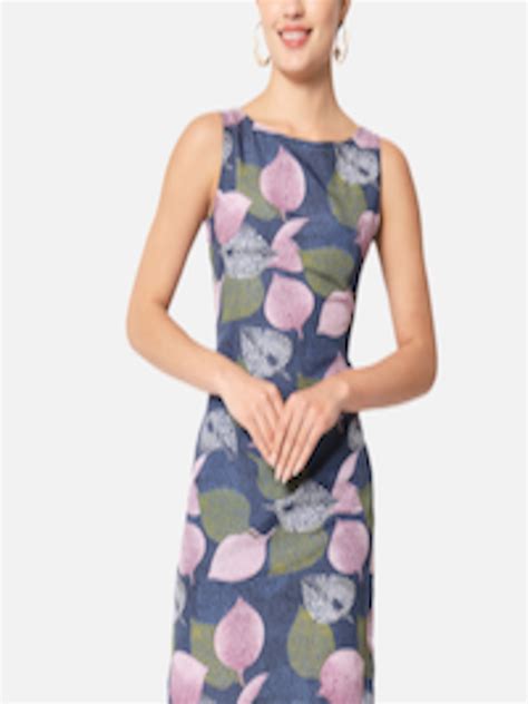 Buy Baesd Floral Printed Boat Neck Sheath Dress Dresses For Women