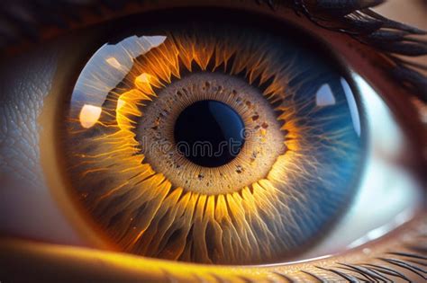 The Close Up Shot Of Human Eye Generative Ai Stock Illustration