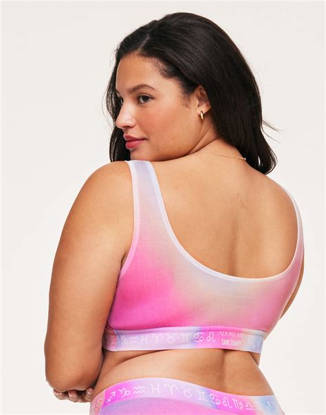 Adore Me X Sanctuary Bralette Tie Dye Pink Plus Scoop Neck Shelf Bra
