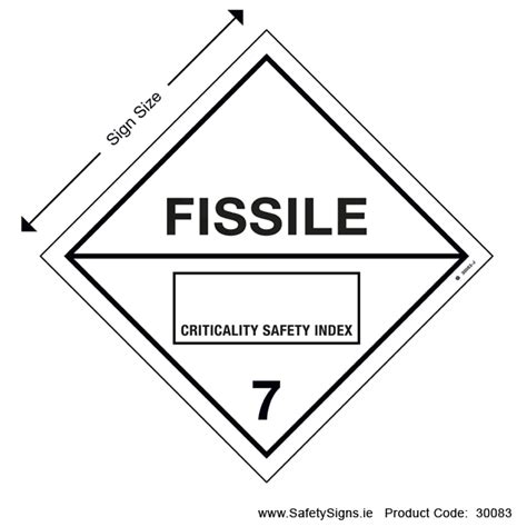 Class 7 Radioactive Fissile 30083 — Safetysigns Ie