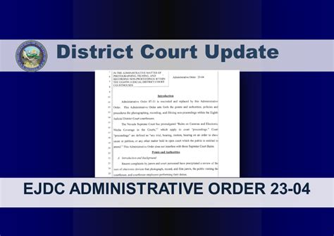 District Court Administrative Order 23 04 Outlines Parameters For Image