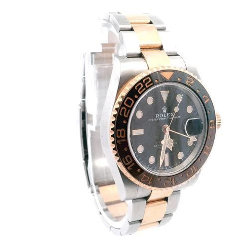 Rolex Stainless Steel And 18k Rose Gold Gmt Master Ii Rootbeer