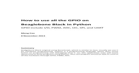 pdf how to use all the gpio on beaglebone black in · pdf filehow to