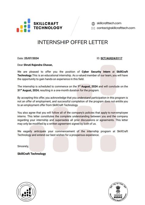 Shruti Chavan On Linkedin Skillcrafttechnology Internship Cybersecurity