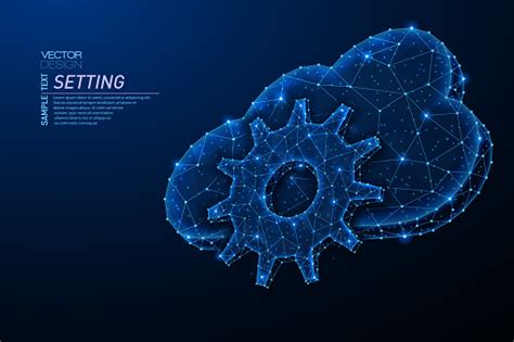 기어 코그 기호 클라우드 스토리지의 추상 다각형 빛 디자인 0명에 대한 스톡 벡터 아트 및 기타 이미지 0명 3차원 형태 개념 Istock