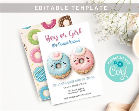 Editable Gender Reveal Invitation Instant Download Online Editing