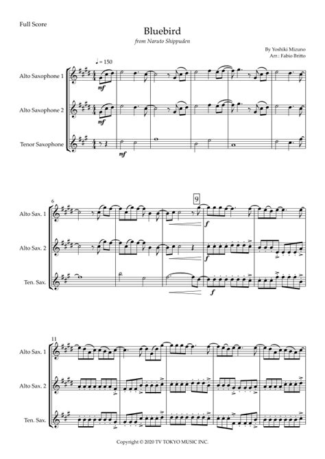 Ikimono Gakaris Blue Bird Arr Fabio Britto By Yoshiki Mizuno Sheet