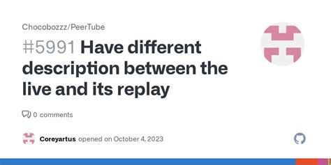 Have Different Description Between The Live And Its Replay · Issue
