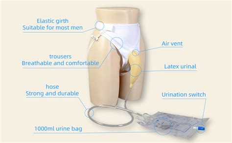 Wearable Urinal For Men Portable Latex Material 1000ml Capacity