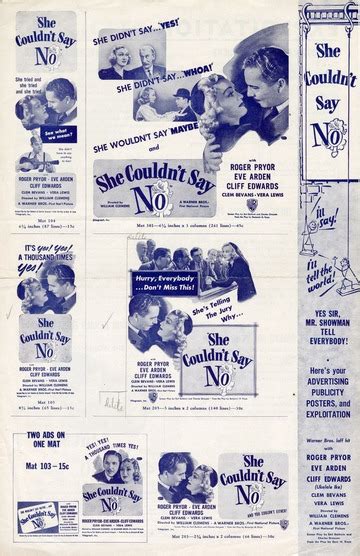 She Couldnt Say No Warner Bros Pressbook 1940 Warner Bros Free