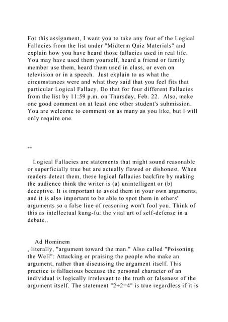 W270 Logical Fallacies Pptx