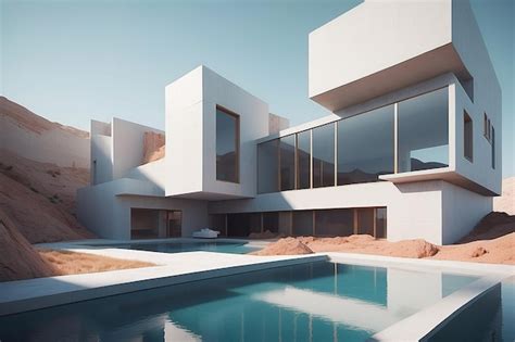 Premium Photo Minimal And Surreal Architecture 3d Render