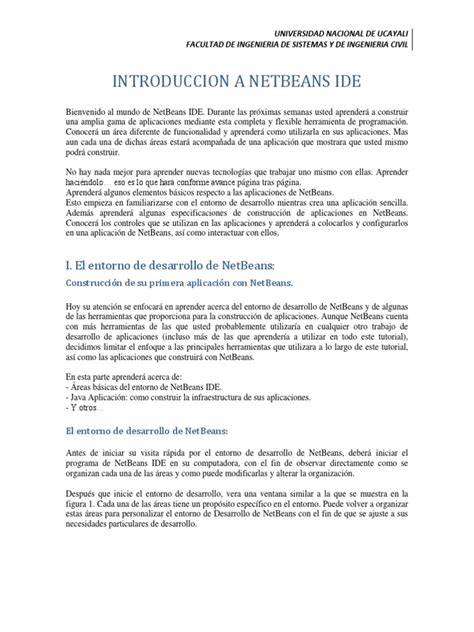 introduccion a netbeans ide pdf entorno de desarrollo integrado