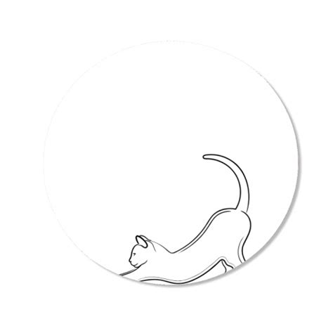 Cat Stretching Line Drawing By Adam Regester Buy Funny Mouse Mats On