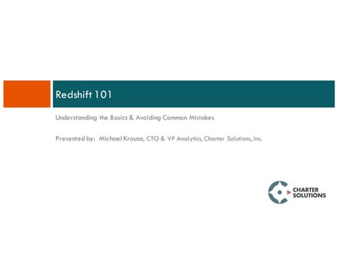 Redshift 101 Ppt