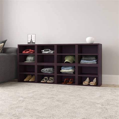 Way Basics Eco Stackable Connect Cube With Shelf Modular Cubby Organizer Storage System Espresso