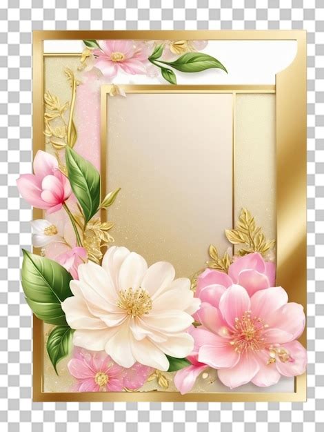Premium Psd Beautiful Luxury Flower Wadding Card Design Isolated