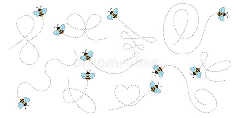 Flying Bee Dotted Line Stock Illustrations 259 Flying Bee Dotted Line Stock Illustrations