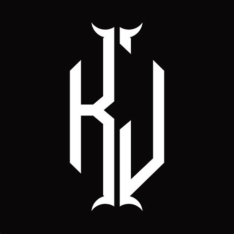 Kj Logo Monogram With Horn Shape Design Template 16577859 Vector Art At