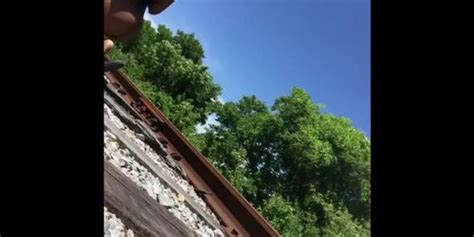 Pissing All Over Instagram Model On Train Tracks