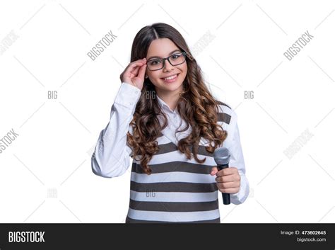 Glad Teen Girl Speaker Image And Photo Free Trial Bigstock