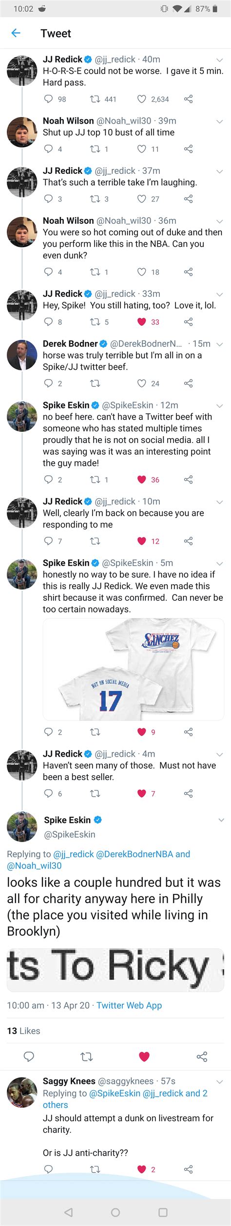 Spike Eskin And Jj Not On Social Media Reddick Going At It On Twitter