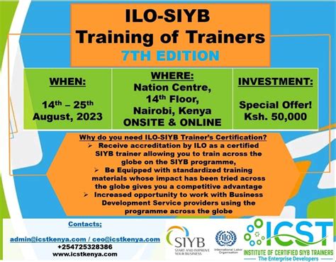 Institute Of Certified Siyb Trainers Icst On Linkedin Ilo Training Siyb Trainers Smes