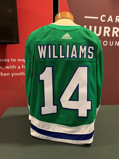 Justin Williams 14 Autographed Game Worn Hartford Whalers Jersey