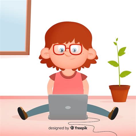 Computer Nerd Girl Geek Characters Girl And Boys Nerd Computer