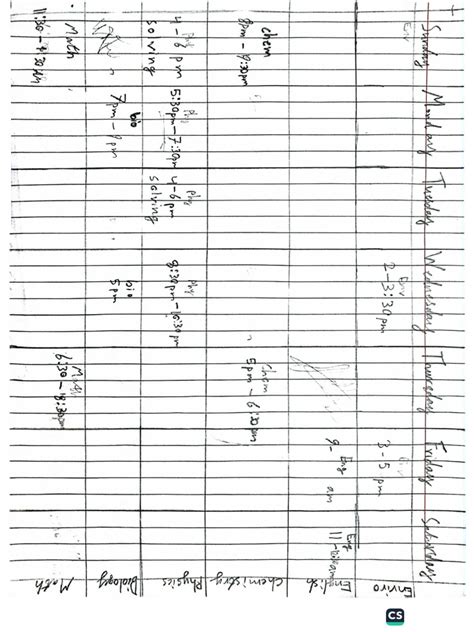 Session Timetable Pdf