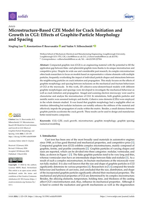 Pdf Microstructure Based Cze Model For Crack Initiation And Growth In Cgi Effects Of Graphite