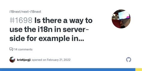 Is There A Way To Use The I18n In Server Side For Example In