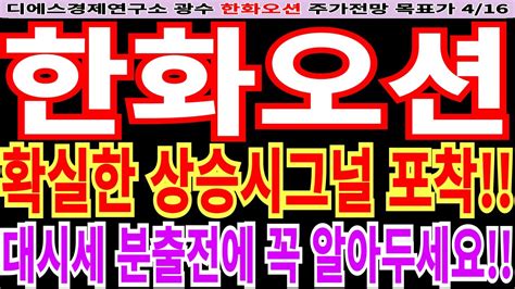 한화오션 한화오션주가전망 확실한 상승시그널 포착 대시세 분출전에 꼭 알아두세요 디에스경제연구소광수 한화오션전망