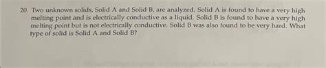 Solved Two Unknown Solids Solid A And Solid B Are Chegg Com