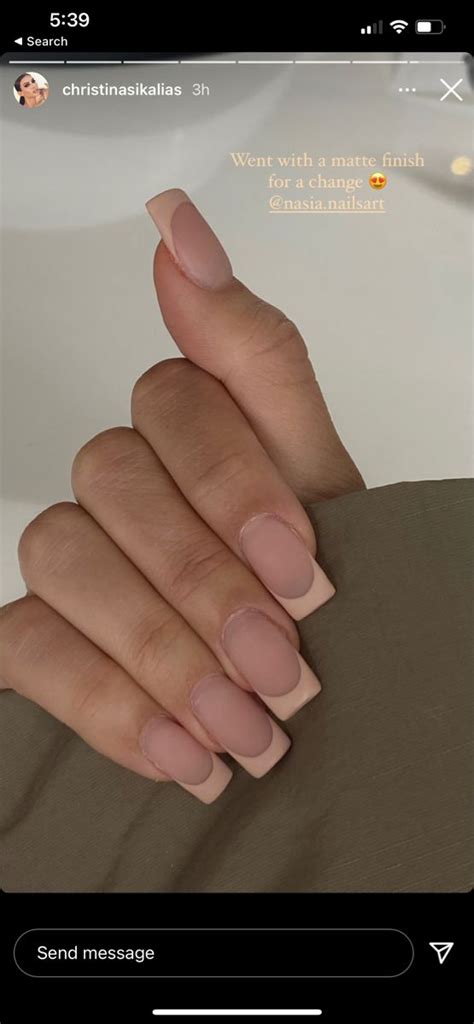Matte Beige French Tip Beige Nails Classy Acrylic Nails Pretty