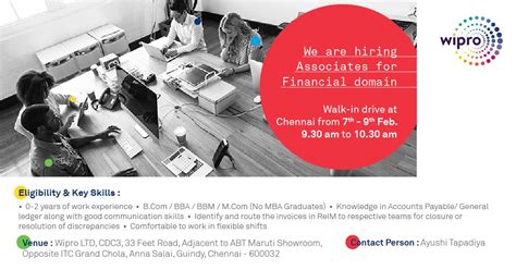 We Are Hiring At Chennai Associates For Financial Domain Walk In