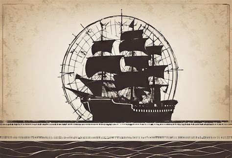 Premium Ai Image Happy Columbus Day Sailing Ship Floating On The Sea