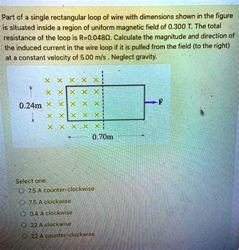 solved part of a single rectangular loop of wire with dimensions shown in the figure is