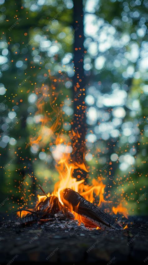 Premium Photo Outdoor Ambiance Campfire Flickers Over Vibrant Green