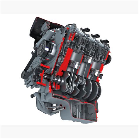 Sectioned Animated V6 Engine 3d Model Download Engine On