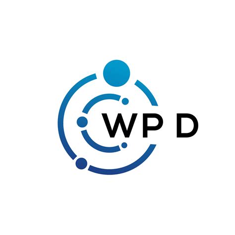 Diseño De Logotipo De Tecnología De Letra Wpd Sobre Fondo Blanco Wpd