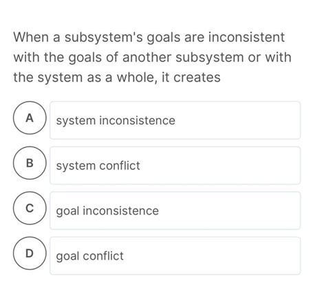 Solved When A Subsystem S Goals Are Inconsistent With The