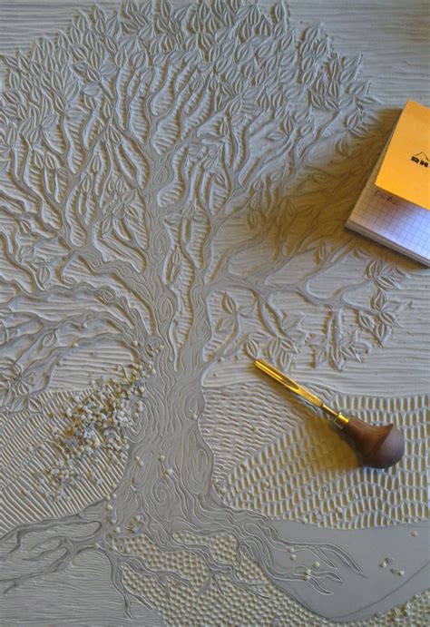 Musings Of A Textile Itinerant Life Tree Linocut