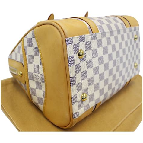 Louis Vuitton Berkeley Damier Azur Satchel Handbag White Us