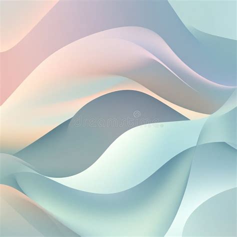 Abstract Pastel Wave Background Soft Flowing Curves In Blue Pink White Hues Stock Illustration